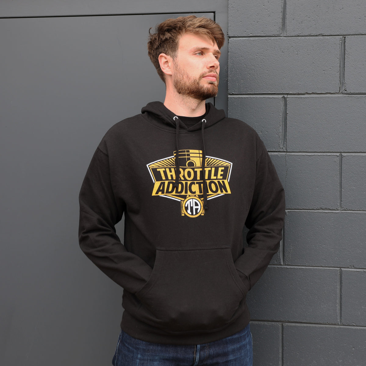 Throttle Addiction Piston Logo Hoodie - Black