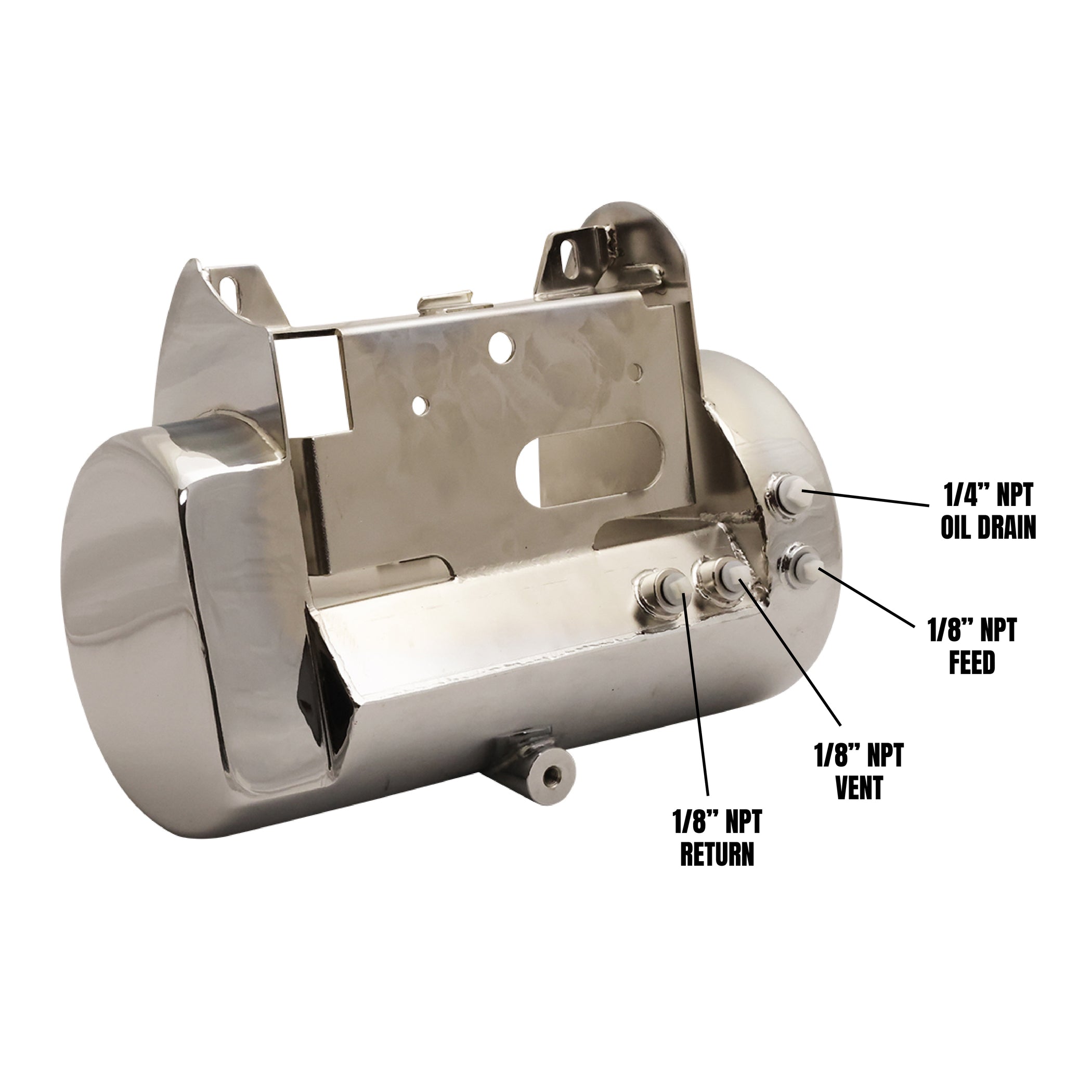 Custom Use Round Oil Tank With Battery Tray - Chrome- Side Fill ...