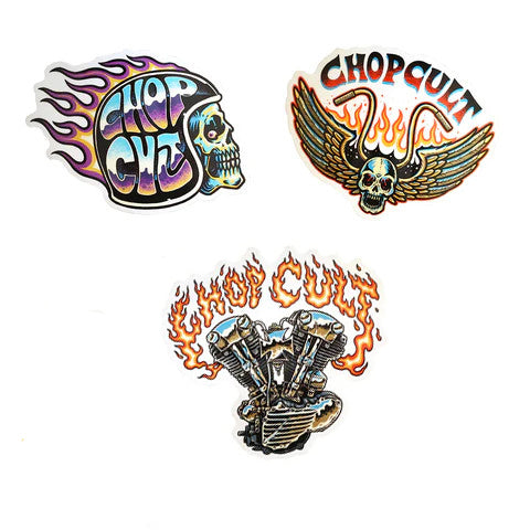 Chop Cult Sticker 3 Pack — Throttle Addiction
