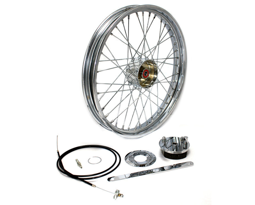 21" x 2.15" Mini Drum Brake 40 Spoke Wheel - Chrome — Throttle Addiction