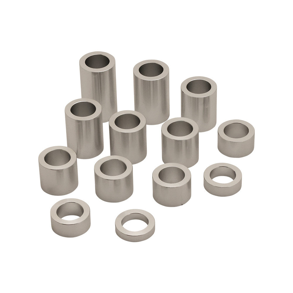 13 Piece Axle Spacer Kit - 3/4" - Silver — Throttle Addiction