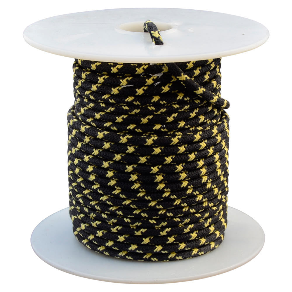 16 AWG Vintage Cloth Covered Automotive Electrical Wire - Black with 2 ...