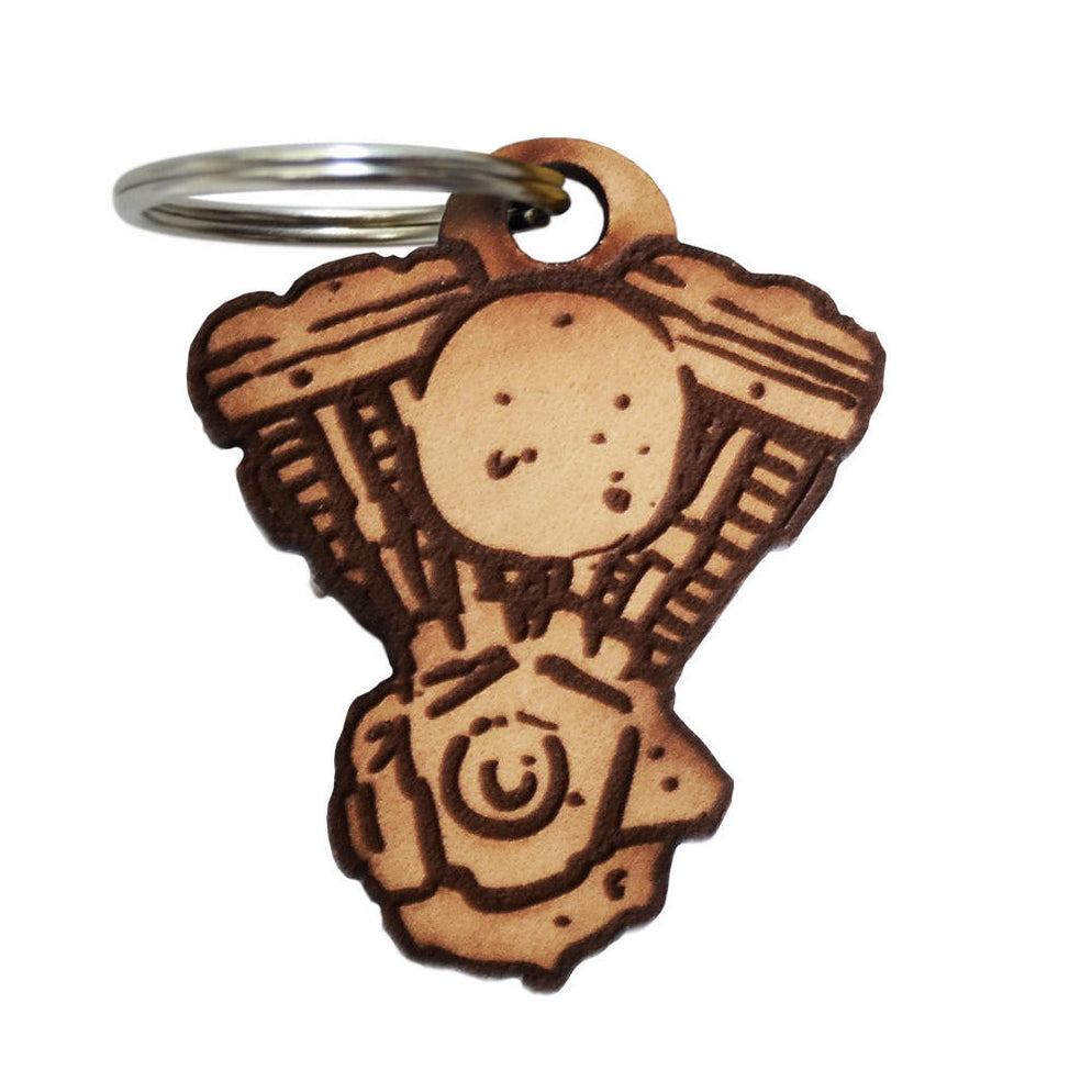 Evo Motor Keychain - Leather — Throttle Addiction