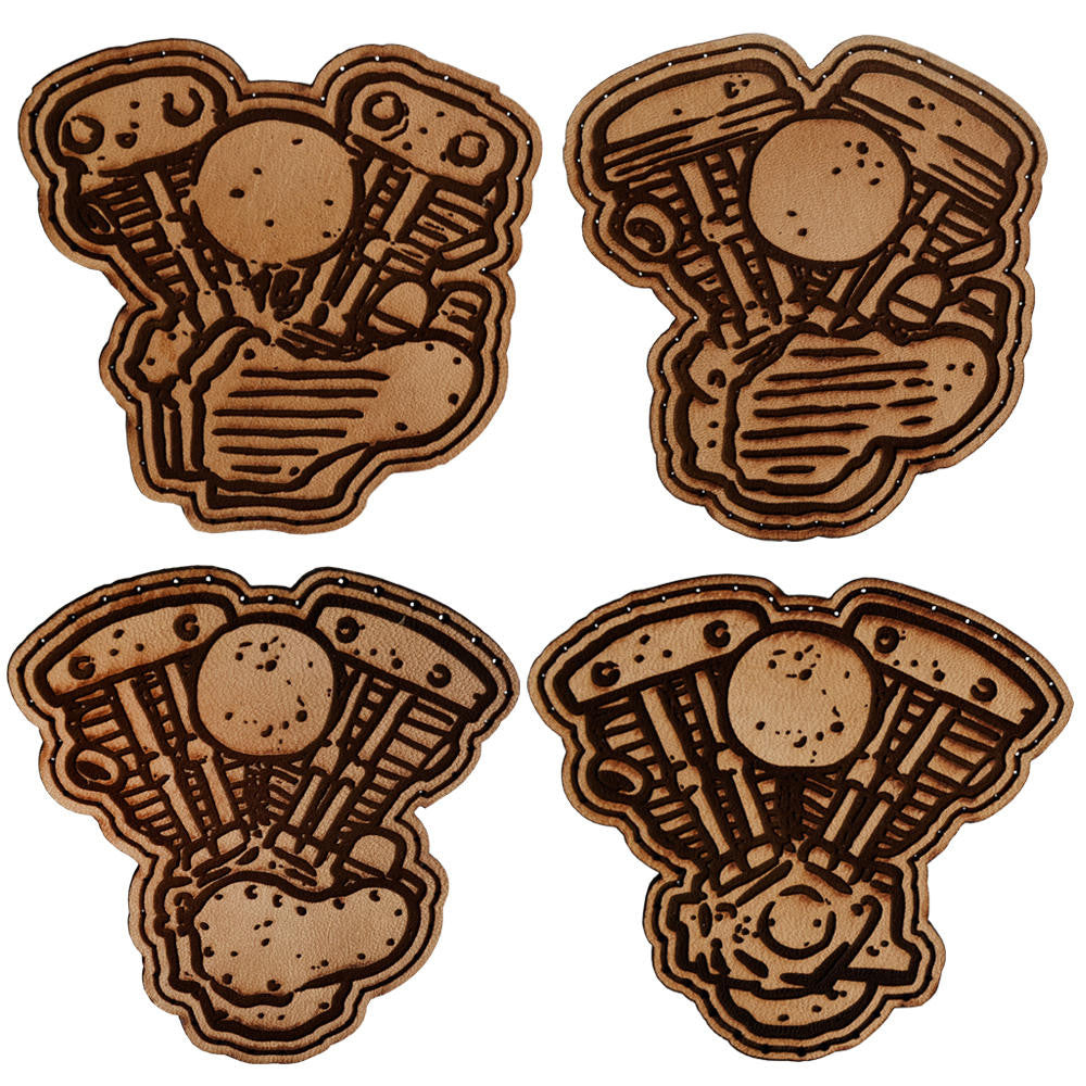 Harley Motors Leather Patches - 4 Pack — Throttle Addiction