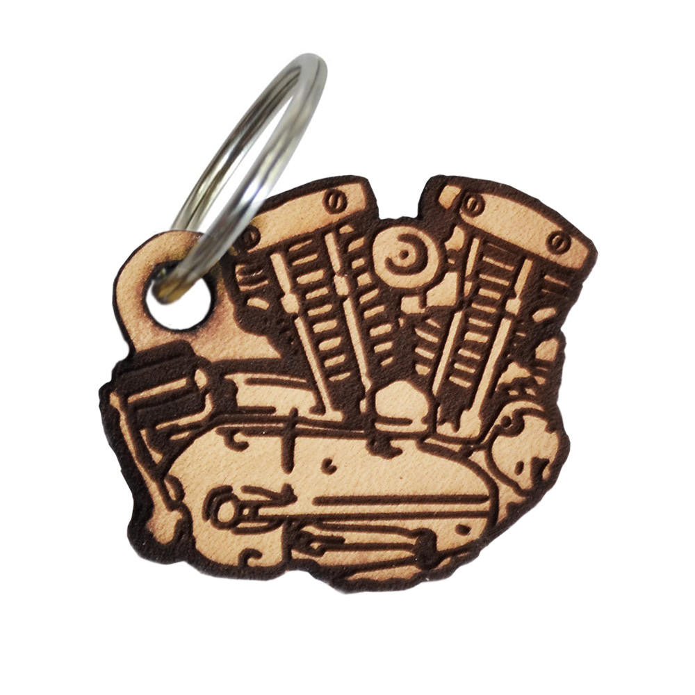 Ironhead Motor Keychain - Leather — Throttle Addiction
