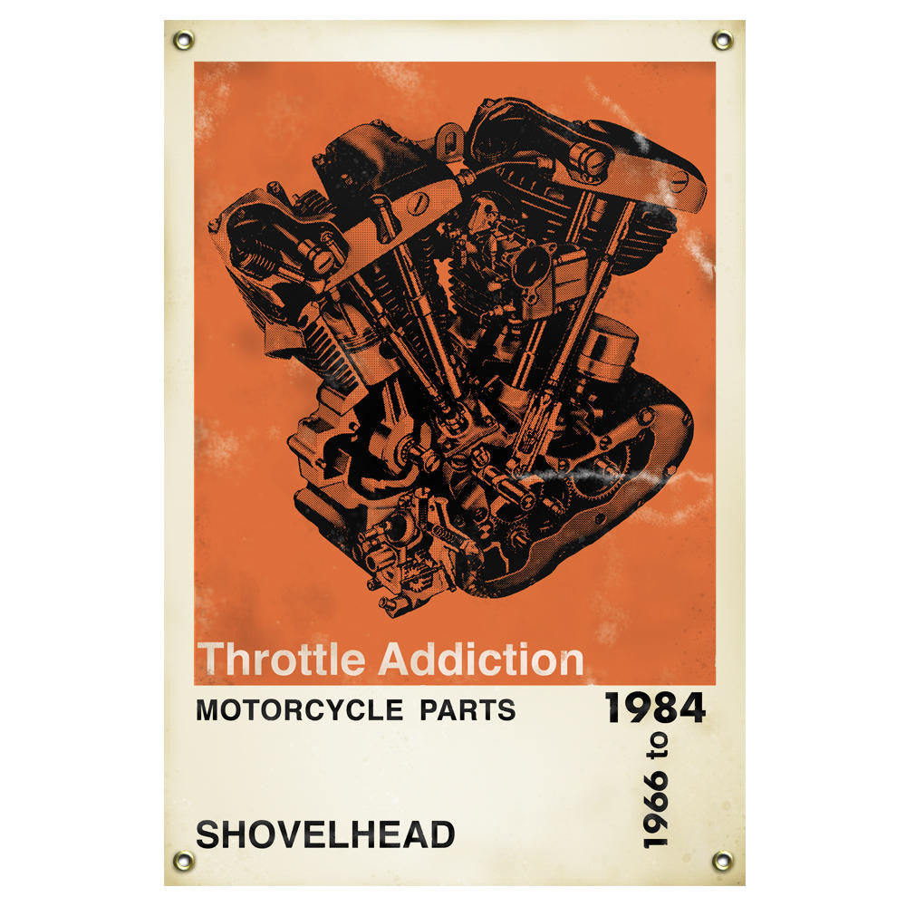 Shovelhead Shop Banner — Throttle Addiction