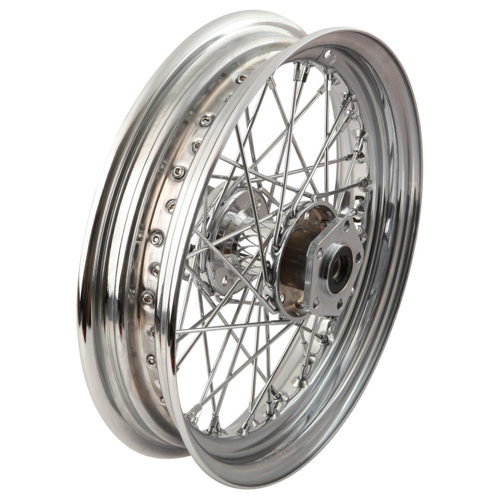16" x 3.00" Chrome Spoke Rear Wheel - Harley 1979-1999 — Throttle Addiction