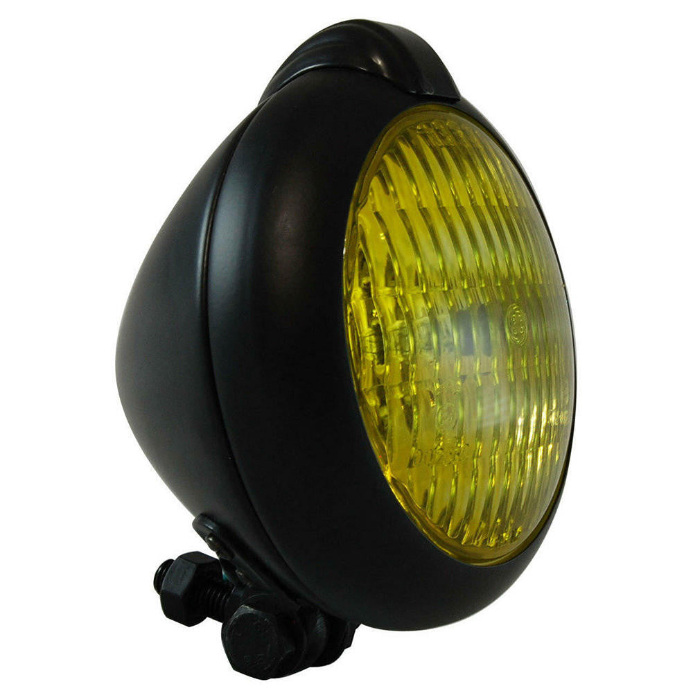 Unity Style Headlight - Black - Yellow Lens — Throttle Addiction